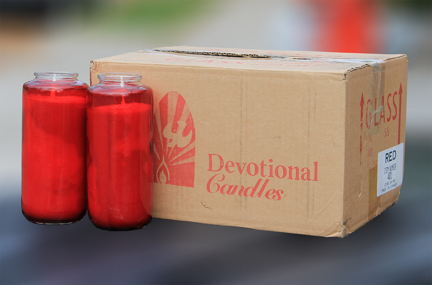 Devotional Candles (Glass - Red) – Sharp Monuments